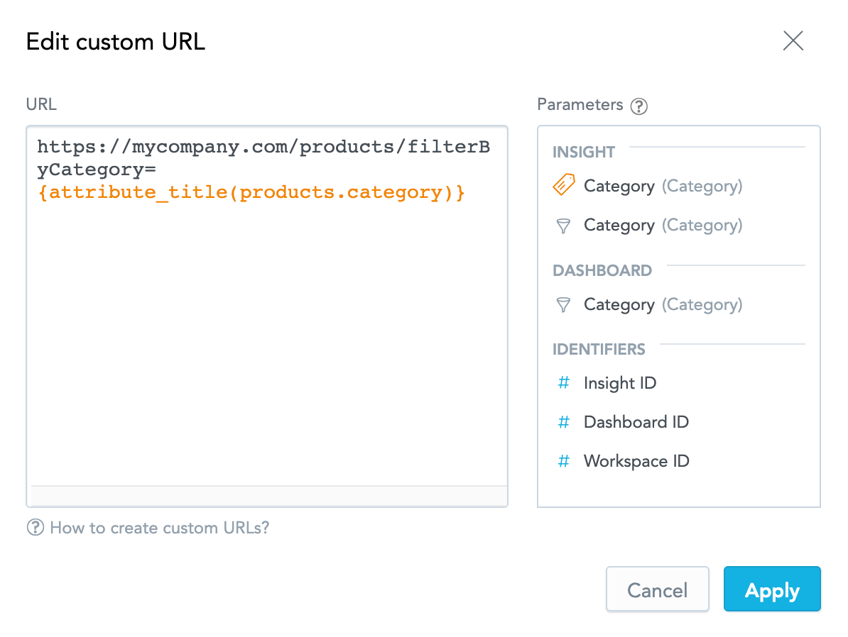 Set Drill into URL | GoodData Cloud