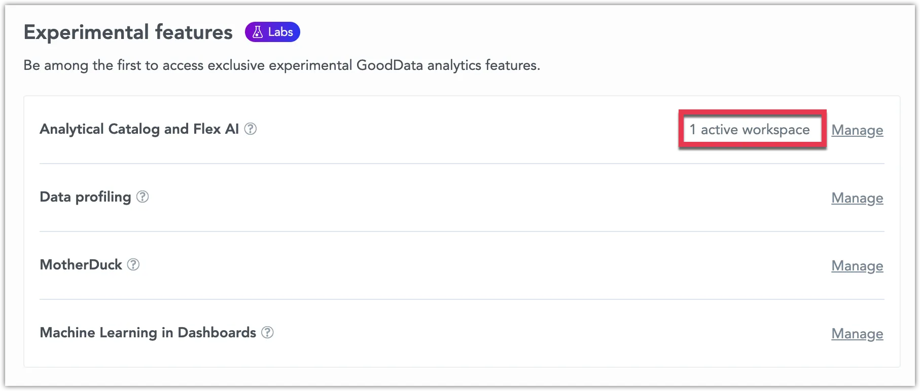 Experimental Features | GoodData Cloud