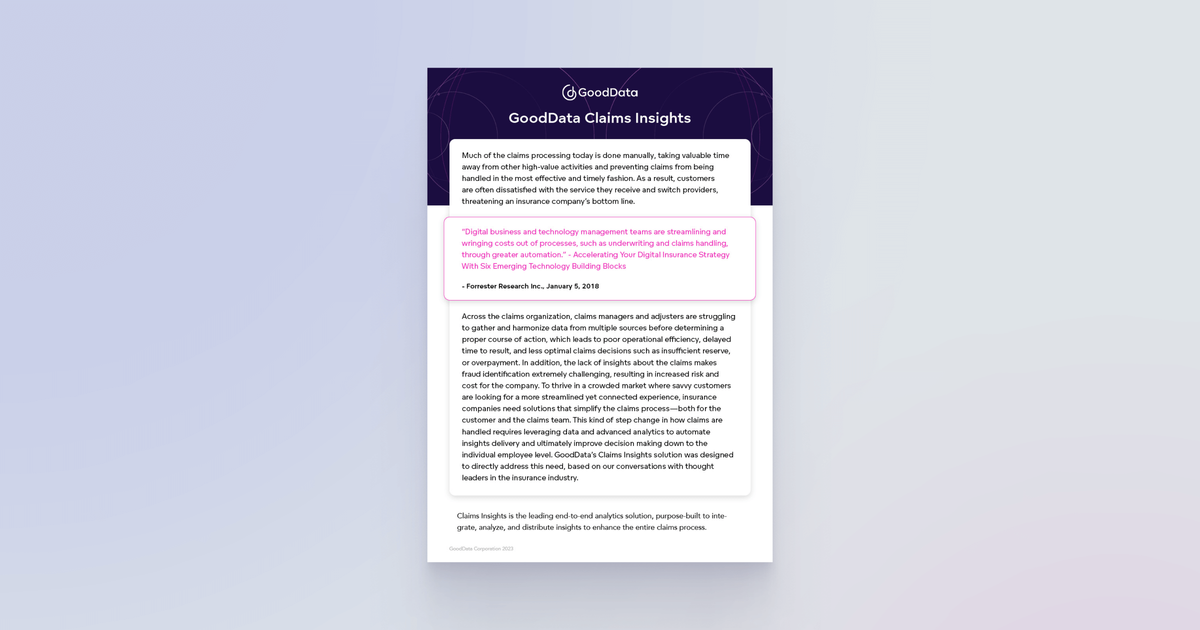 GoodData Claims Insights Solution Brief | GoodData