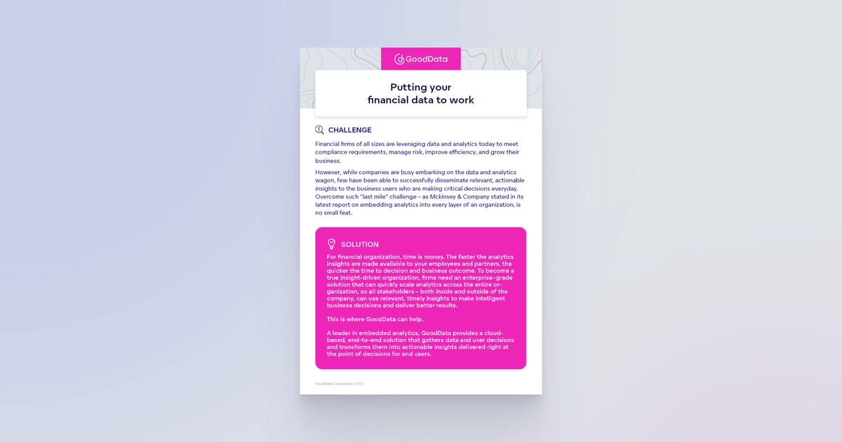 Gooddata Financial Services Solution Brief Gooddata