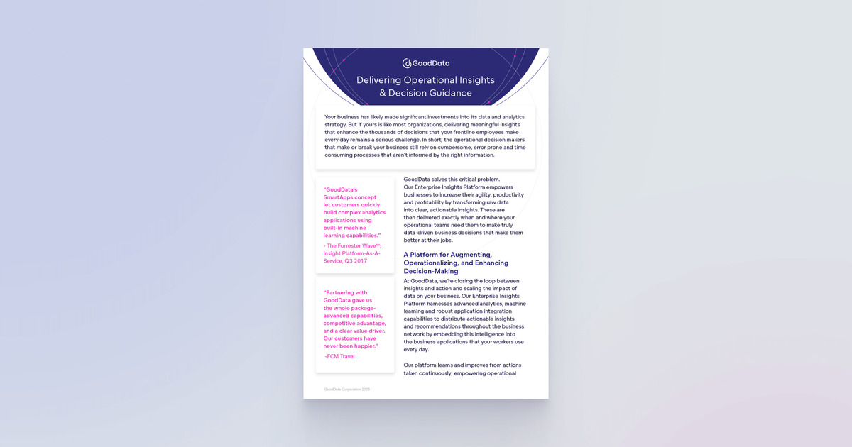 Gooddata For Enterprises Gooddata