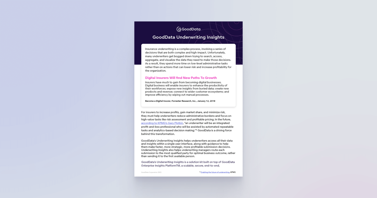 Gooddata Underwriting Insights Solution Brief Gooddata