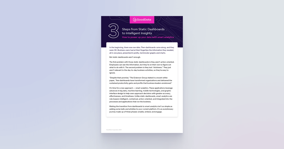 Turn Static Dashboards Into Intelligent Insights | GoodData